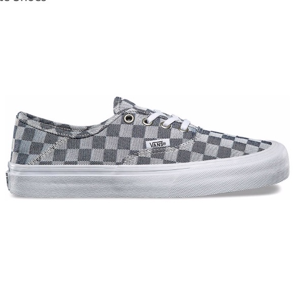 Vans | Shoes | Vans Authentic Checker Denim Gray Sneaker Shoes | Poshmark
